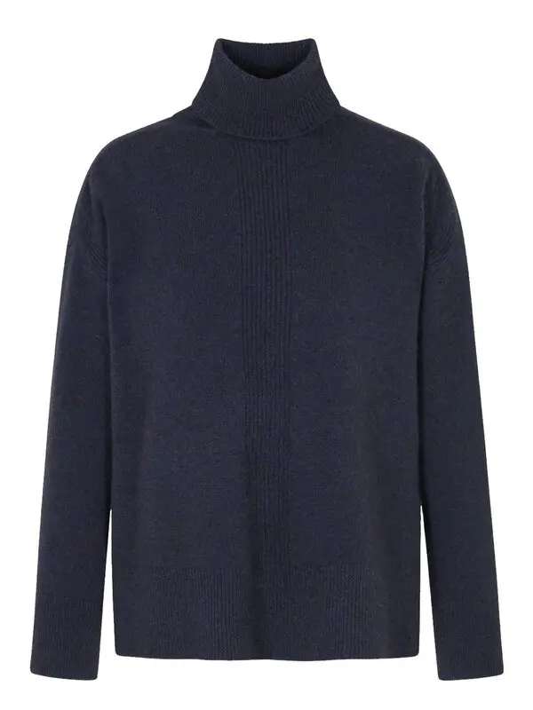 Emporio Armani Wool Turtleneck Sweater - Blue