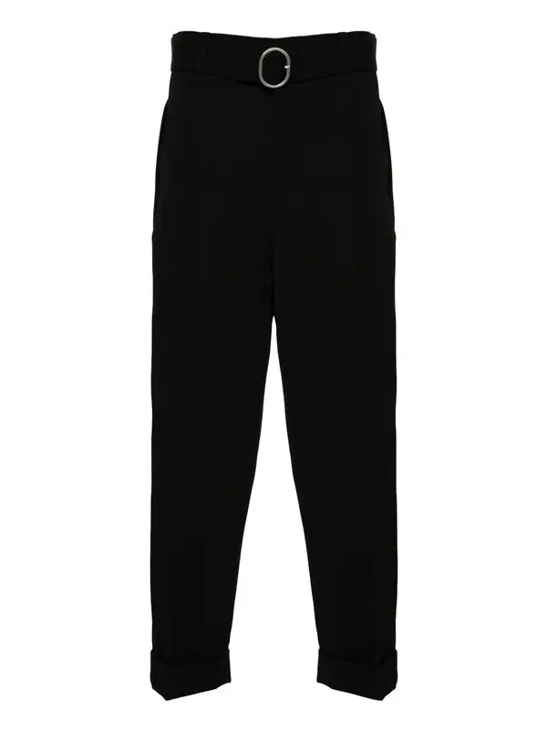 JIL SANDER Wool Twill Trousers - Black
