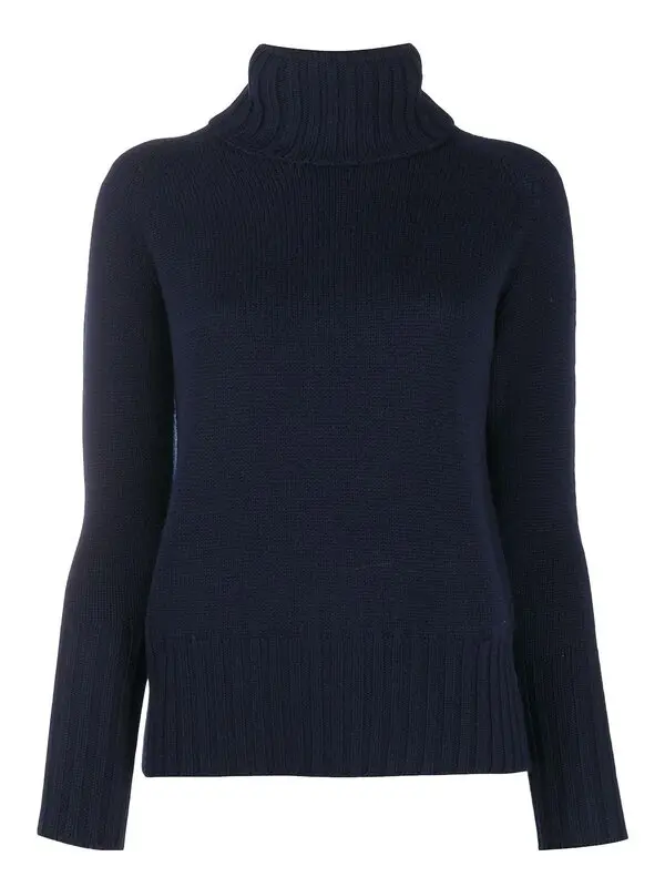 DRUMOHR High Neck Merino Sweater - Blue
