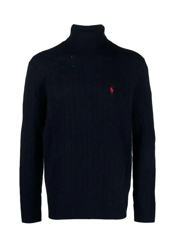 Polo Ralph Lauren Turtleneck Sweater With Logo - Blue