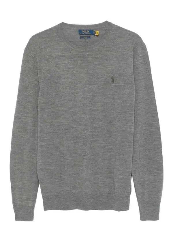 Polo Ralph Lauren Round Neck Sweater With Logo - Grey