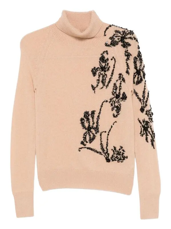 Ermanno Scervino Cashmere Roll Neck Jumper - Beige