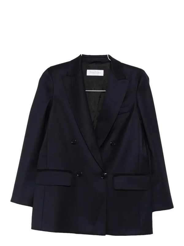 Max Mara Double-breasted Wool Jacket - Blue