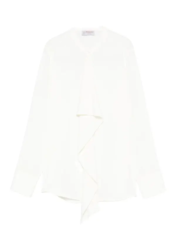 Alberto Biani Silk Ruffle-detail Shirt - White
