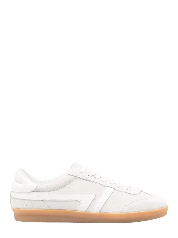 Closed Leather Sneakers - White