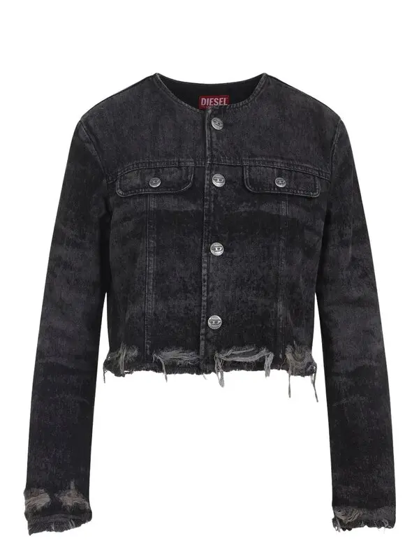 Diesel Denim Cotton Jacket - Black