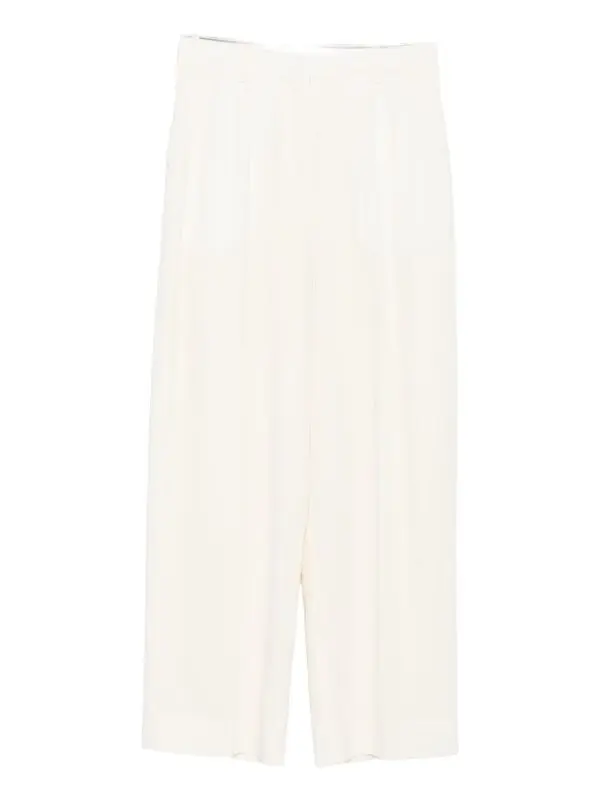 TOTEME Wool Blend Fluid Trousers - Beige