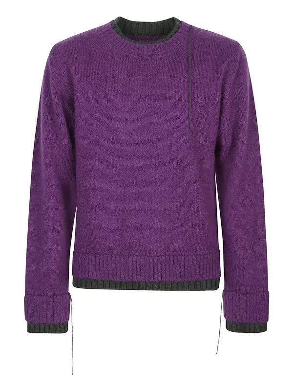 Sacai Wool Crewneck Sweater - Purple