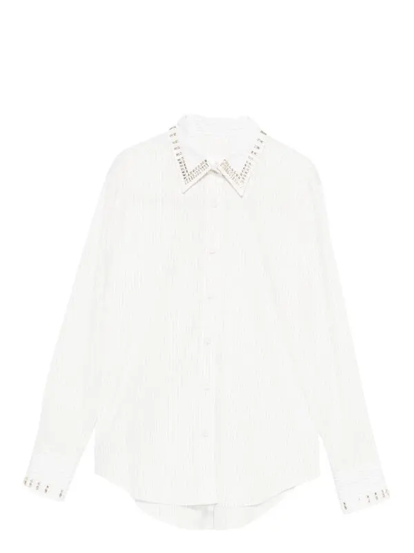 TRAME AUREE Cotton Pinstripe Shirt - White