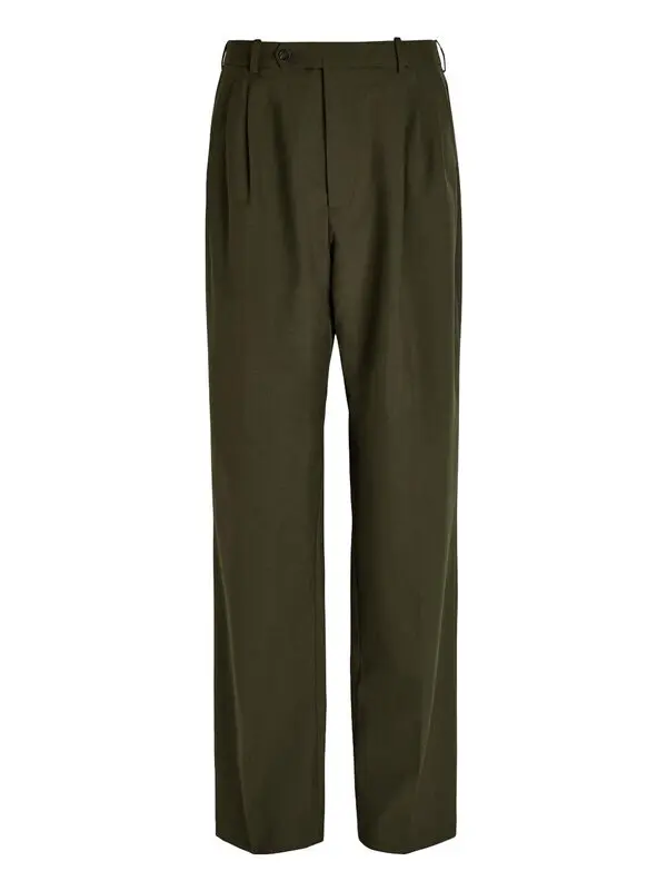 Ronny Kobo Soprano Pleated Straight-leg Woven Trousers - Green