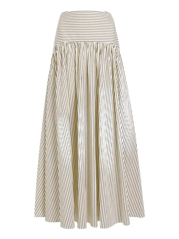 Staud Procida Striped Skirt - White