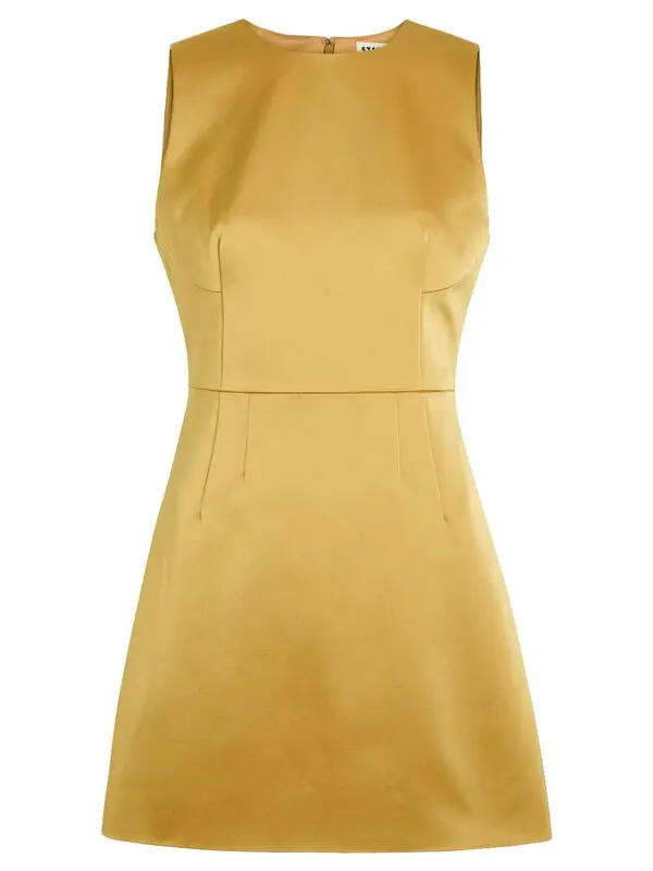 Staud Garden Satin Mini Dress - Yellow