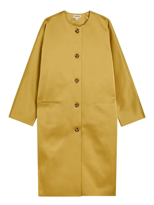 Staud Liz Satin Coat - Yellow