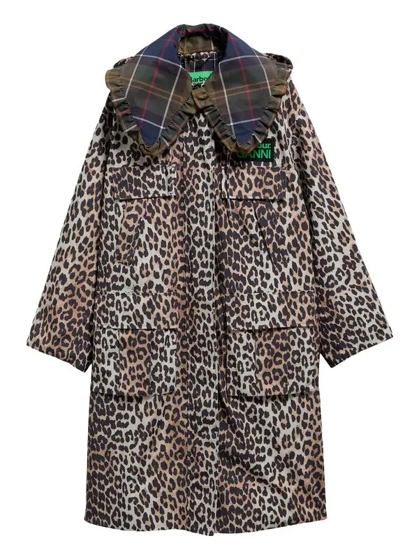 BARBOUR X GANNI Waterproof -print Shell Parka - Leopard