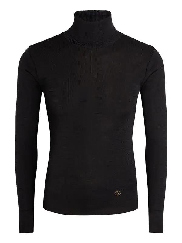 Valentino Garavani Vlogo Roll-neck Jumper - Black