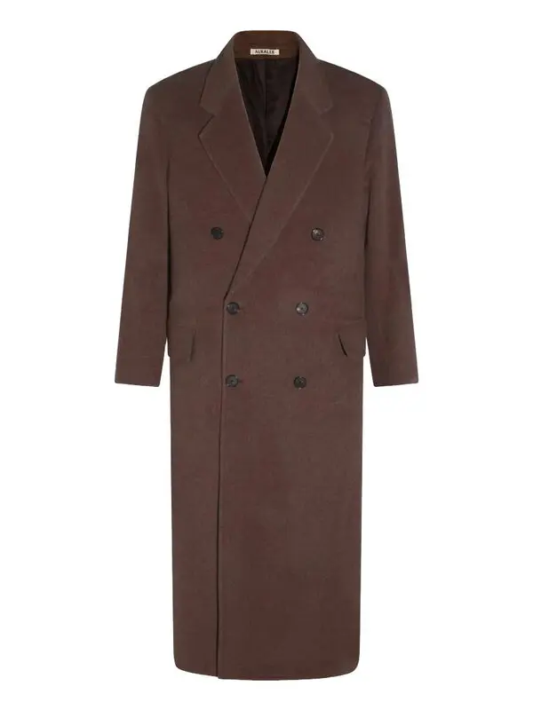 Auralee Wool Long Coat - Top Brown
