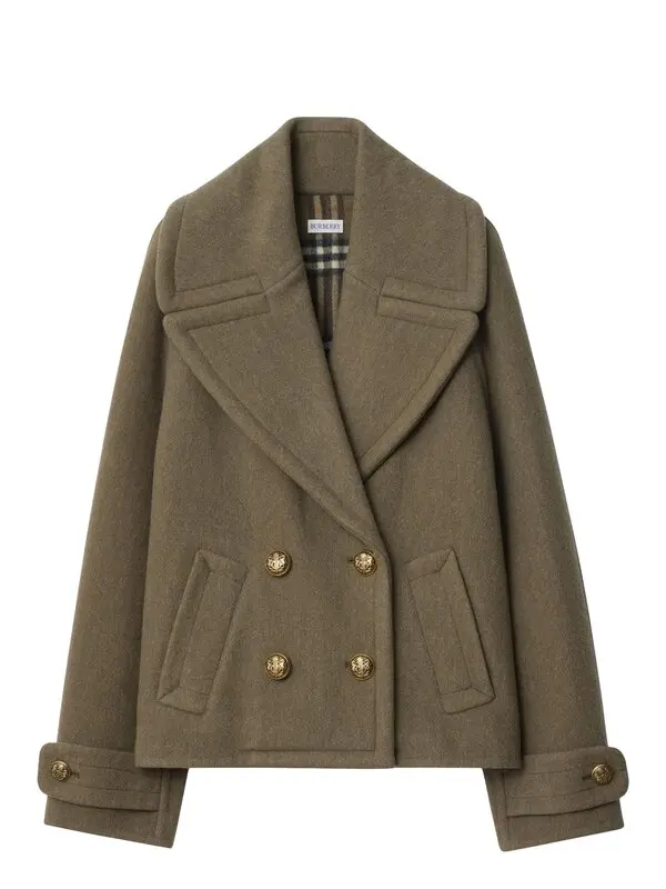 Burberry Wool Double-breasted Pea Coat - Beige