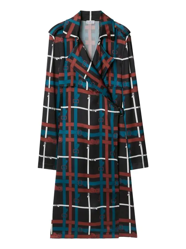 Burberry Printed Trench Dress - Blue