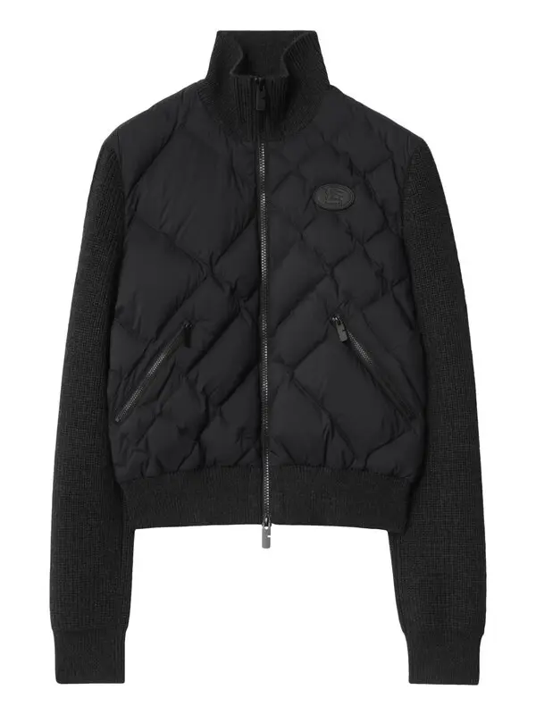 Burberry Wool-sleeve Quilted Jacket - Black
