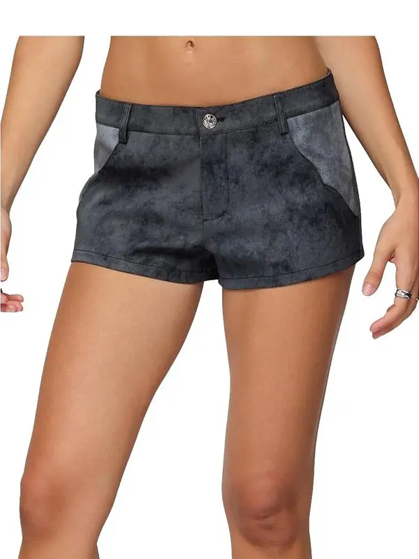 EDIKTED Rhiley Micro Shorts - Dark-gray