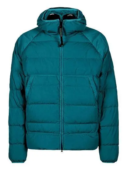 C.P. COMPANY Ecochrome R Hooded Down Goggle Jacket - Shaded Spruce/blue