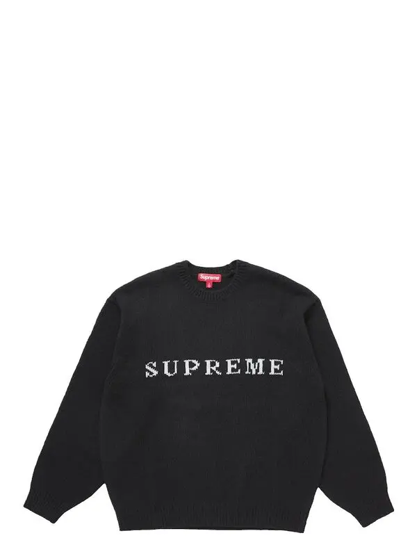 Supreme Contrast Logo Sweater - Black