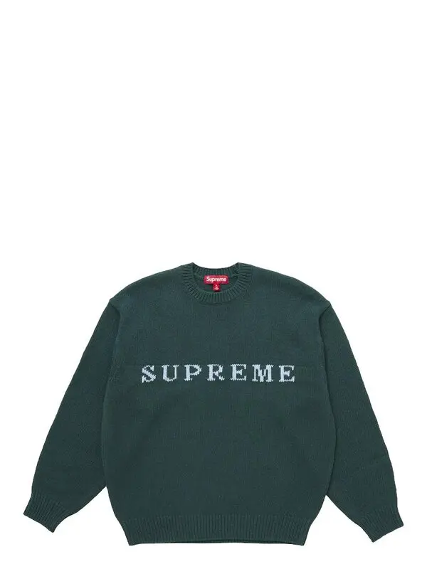 Supreme Contrast Logo Sweater - Pine
