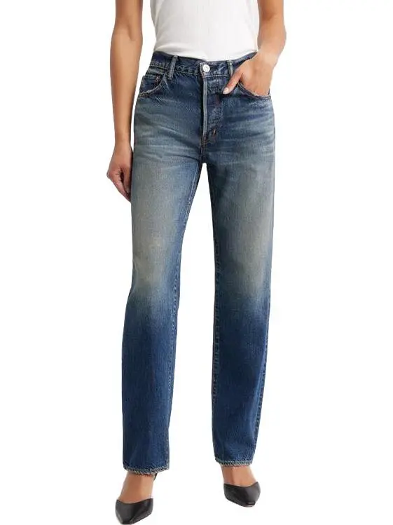 Moussy Vintage Arborwood Straight Leg Jeans - Blue