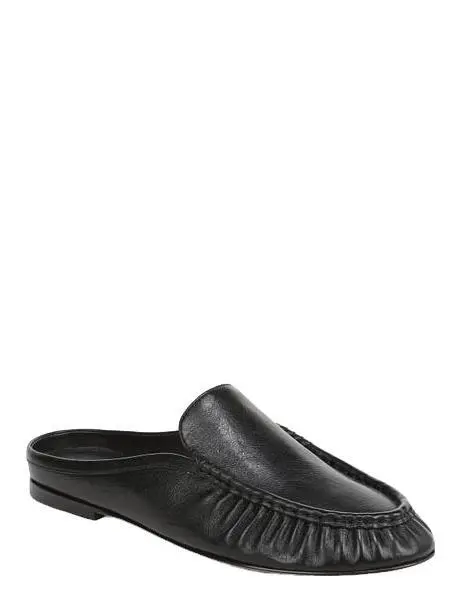 Vince Tevin Ruched Apron Toe Mule - Black