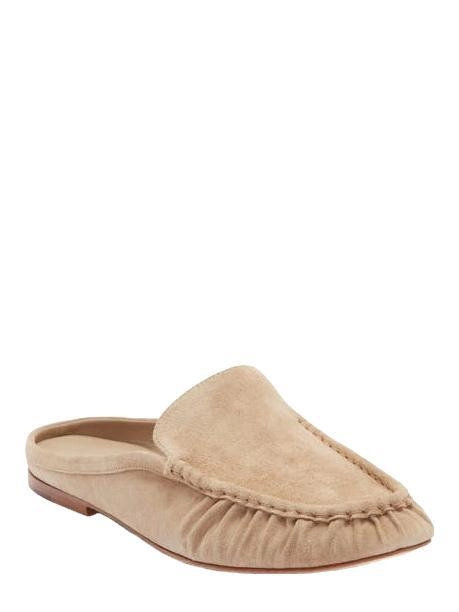 Vince Tevin Ruched Apron Toe Mule - Dark Clay