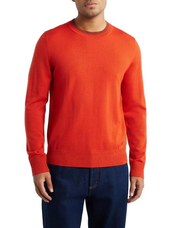 Paul Smith Merino Wool Crewneck Sweater - Coral Red