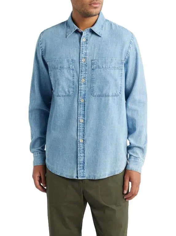 Paul Smith Casual Fit Organic Cotton Denim Button-up Shirt - Light Base