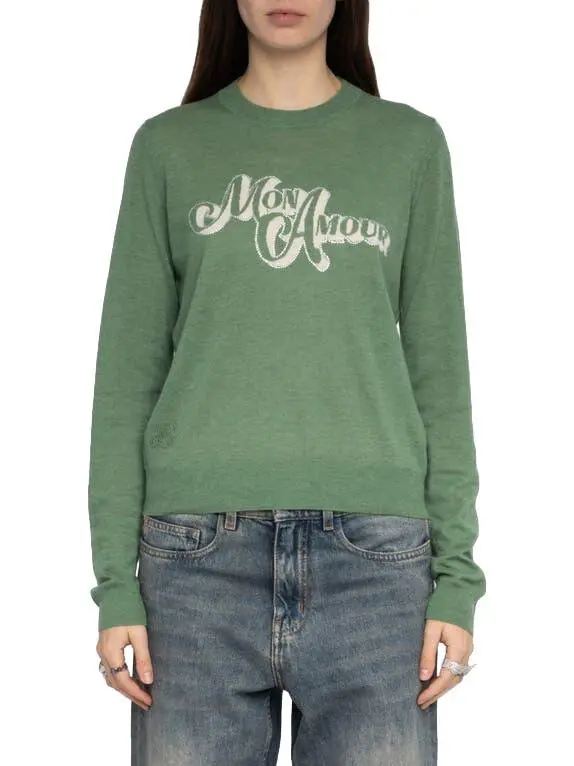 Zadig&Voltaire Miss Cp Mon Amour Embellished Cashmere Sweater - Verveine