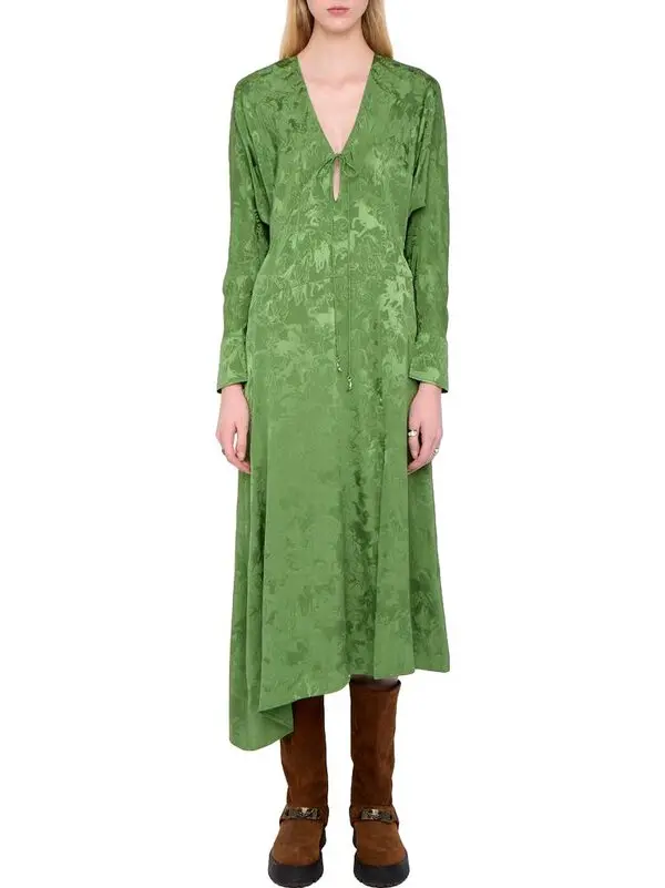 Zadig&Voltaire Rouna Horse Pattern Jacquard Silk Dress - Verveine