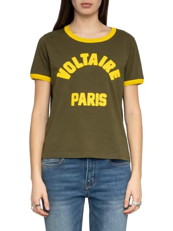Zadig&Voltaire Alys Voltaire Paris Appliqué T-shirt - Tilleul