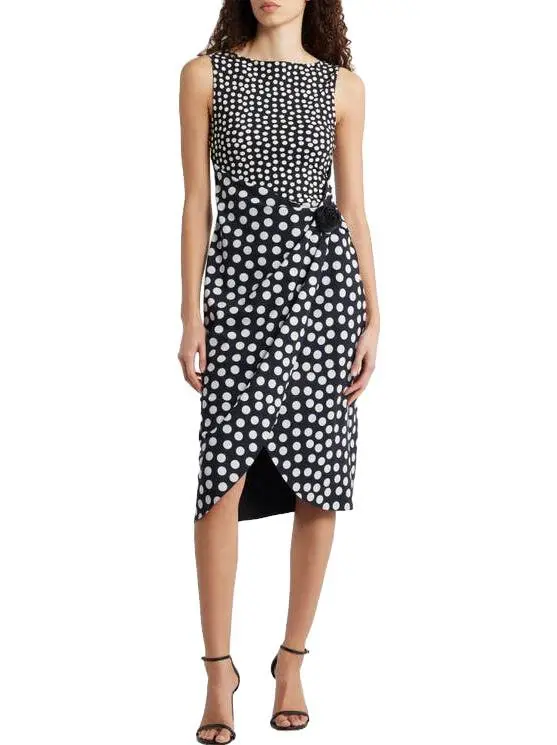 Chiara Boni La Petite Robe Gekan Polka Dot Sheath Dress - Bette Small Black