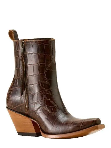 Ariat Jade X Toe Cowboy Boot - Luxe Espresso Croc Print
