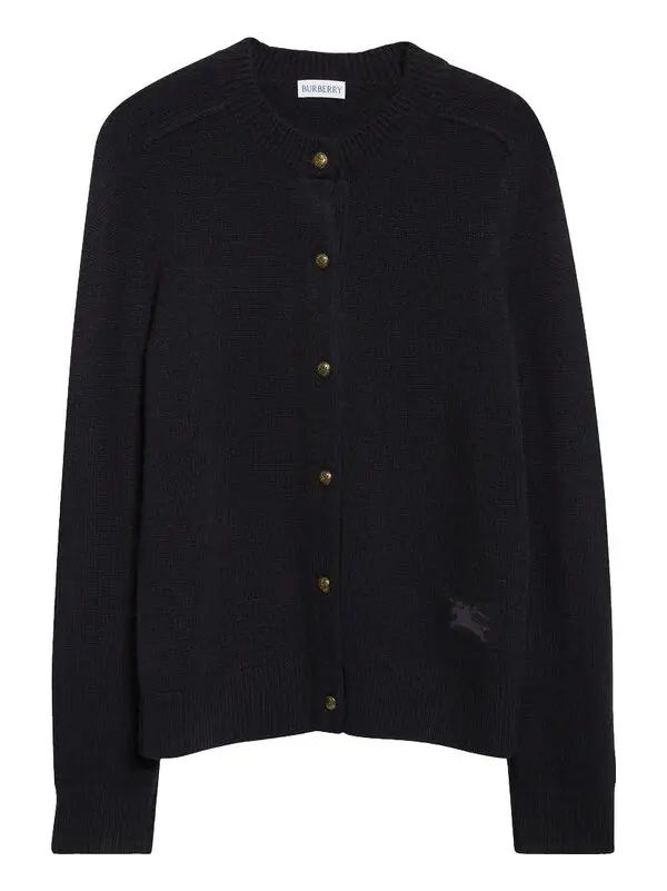 Burberry Clara Ekd Cashmere Blend Cardigan - Black