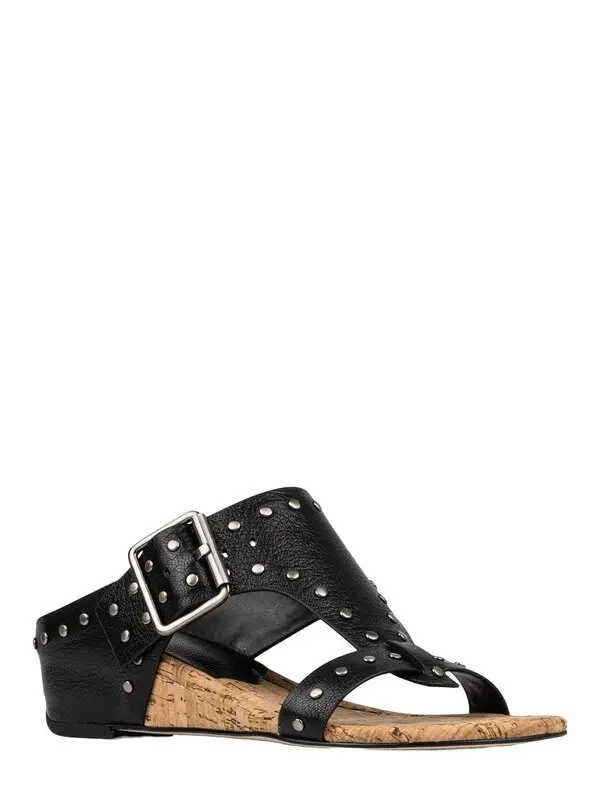 DONALD PLINER Buckle Wedge Sandal - Black