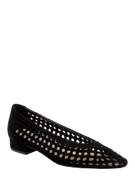 L'Agence Alsace Woven Snip-toe Pumps - Black Suede