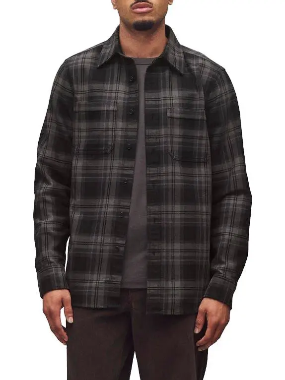 Reigning Champ Union Plaid Cotton Button-up Shirt - Carbon-black