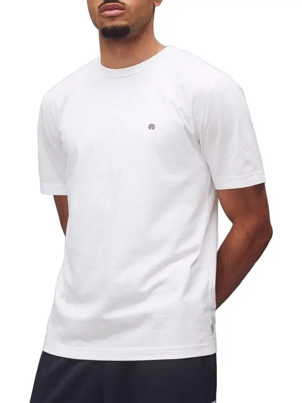Reigning Champ Embroidered Monogram Lightweight Jersey T-shirt - White