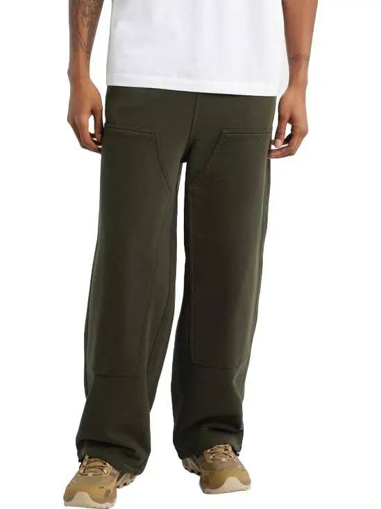 Carhartt Work In Progress Double Knee Cotton Blend Sweatpants - Olive