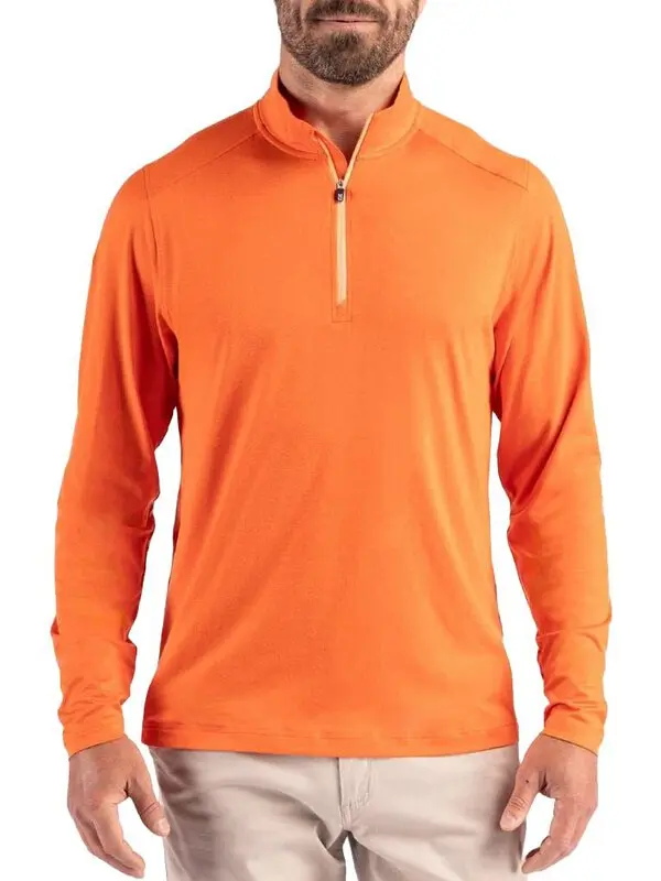 Cutter & Buck Coastline Epic Comfort Half Zip Performance Pullover - College Orange