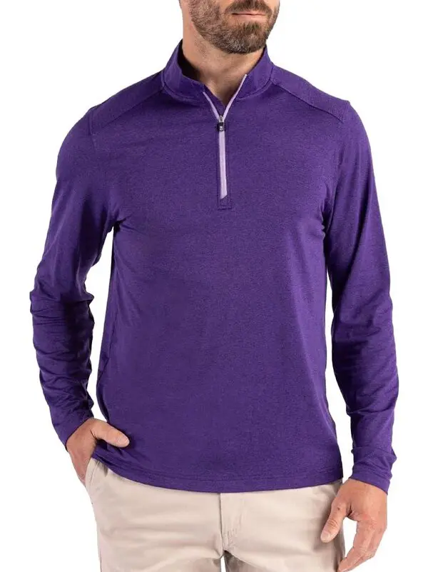 Cutter & Buck Coastline Epic Comfort Half Zip Performance Pullover - College Purple