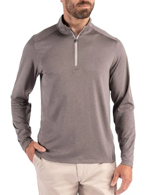 Cutter & Buck Coastline Epic Comfort Half Zip Performance Pullover - Elemental Grey