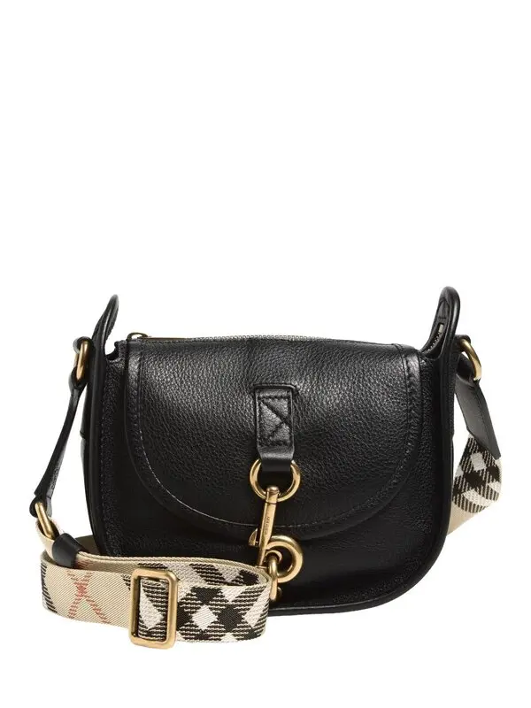 Burberry Mini B-clip Leather Crossbody Bag - Black