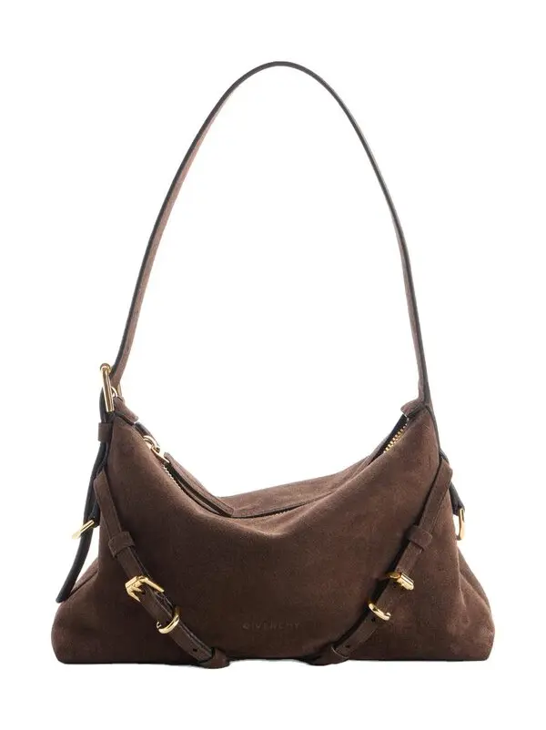 Givenchy Mini Voyou Suede Shoulder Bag - 202-ebony Brown
