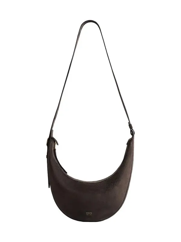 Khaite Augustina Suede Hobo Bag - Dark Brown 950