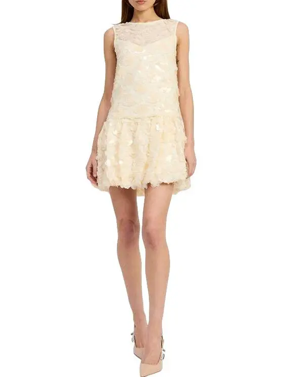 EN SAISON Emryn Sequin Mini Dress - Ecru